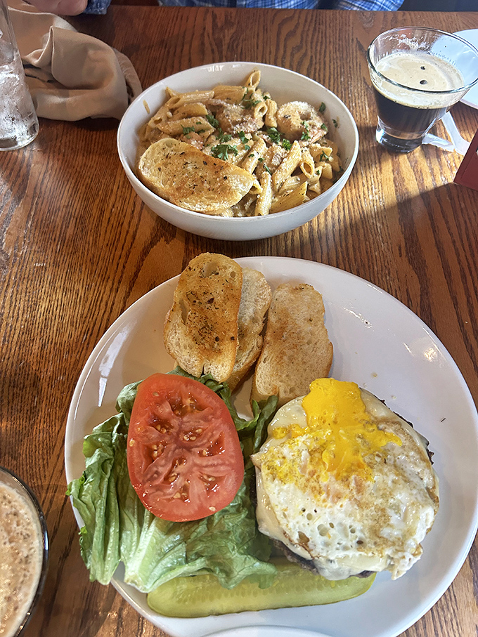 Comfort food gets the gourmet treatment&mdash;pasta that would make an Italian grandmother nod in approval alongside a burger that demands two hands.
