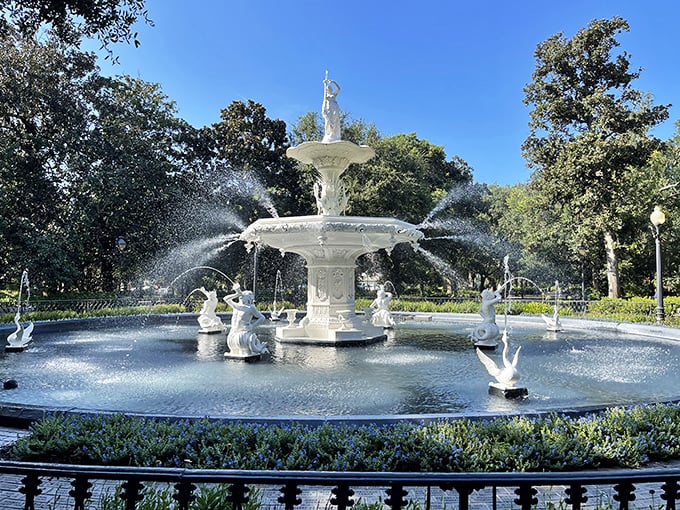 Forsyth Park's fountain isn't just Instagram-famous&mdash;it's been making visitors stop mid-sentence since 1858, when "going viral" meant something entirely different.
