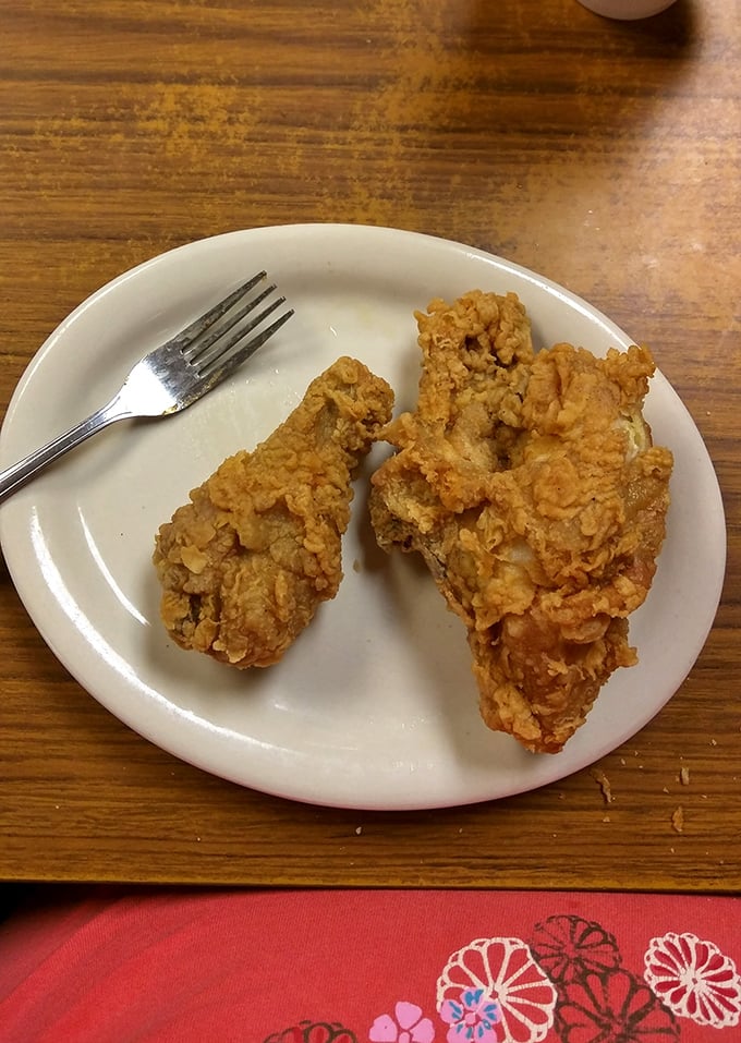 Two pieces of evidence that simplicity trumps pretension every time. The kind of fried chicken that makes you wonder why you ever bothered with trendy restaurants.