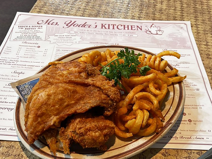 Fried chicken so perfectly golden it deserves its own Instagram account. Those curly fries aren't just sides&mdash;they're supporting actors worthy of their own spin-off.