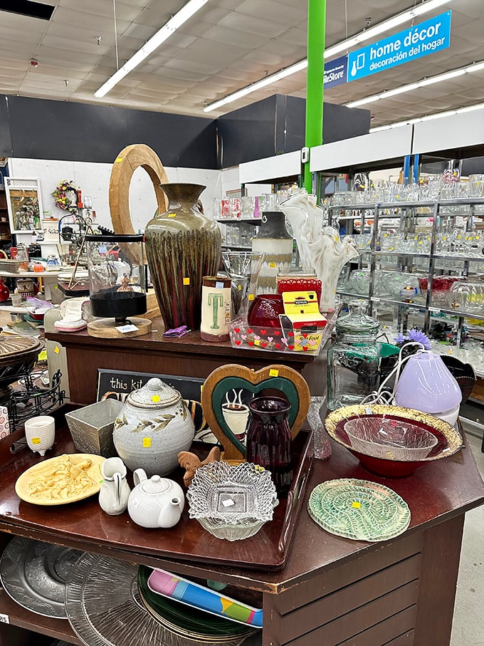 The glassware section: where your mismatched drinking glass collection can finally achieve the "intentionally eclectic" status you've been claiming.