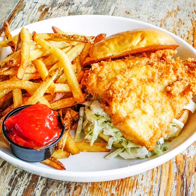 A study in textural contrast. The satisfying crunch giving way to flaky, tender fish inside is what seafood dreams are made of.