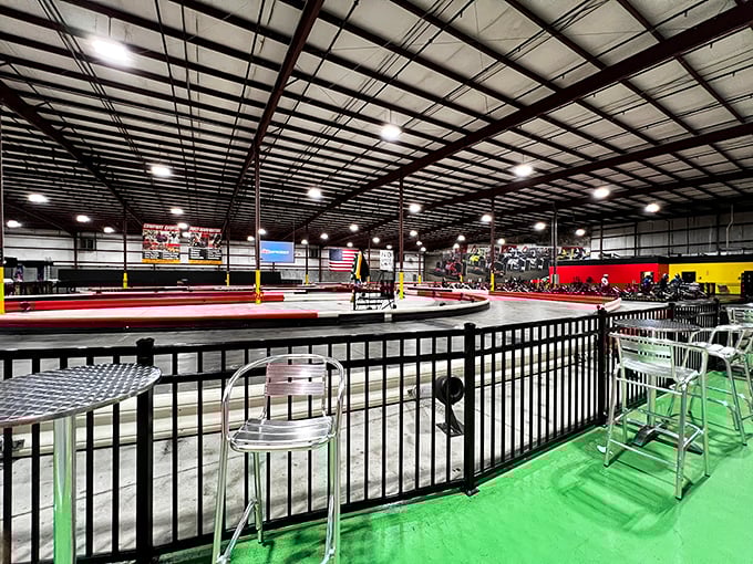 Spectator heaven with a view that'll make your non-driving friends simultaneously jealous and relieved they're behind the barrier.