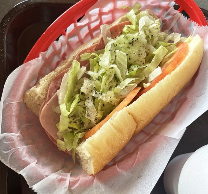 The Italian isn't just a sandwich; it's a meditation on simplicity. Fresh bread, quality ham, crisp lettuce&mdash;sometimes the classics need no improvement.