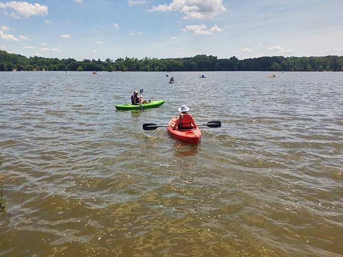 Kayaking at Tuttle Creek&mdash;where "rush hour" means six people on 12,500 acres of water. Social distancing was perfected here long before it was trendy.