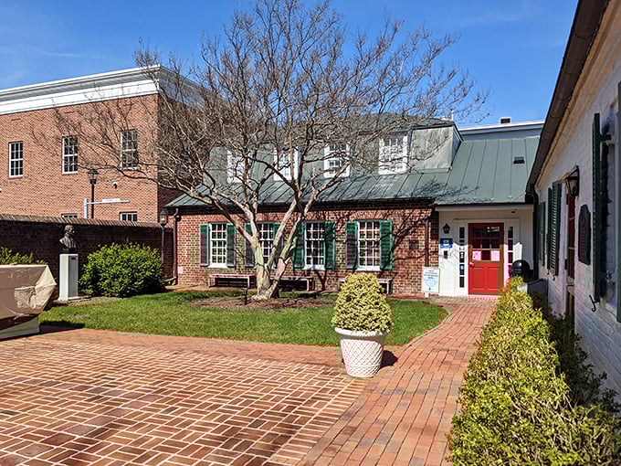 History doesn't have to be stuffy&mdash;this charming brick museum courtyard invites visitors to sit awhile and absorb stories from centuries past.