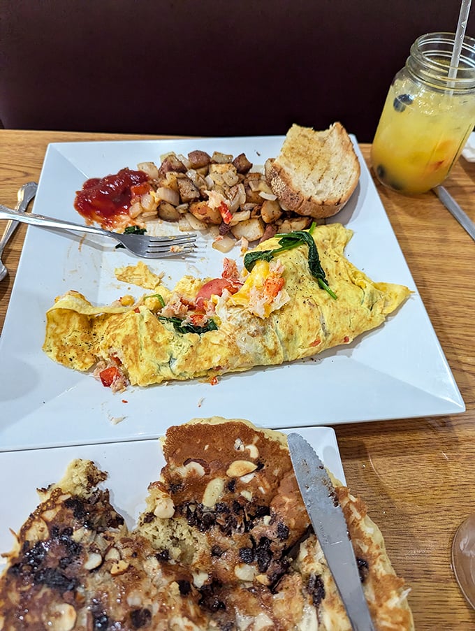 An omelet so perfectly executed it makes you wonder if the chef has some sort of egg-whispering superpower.