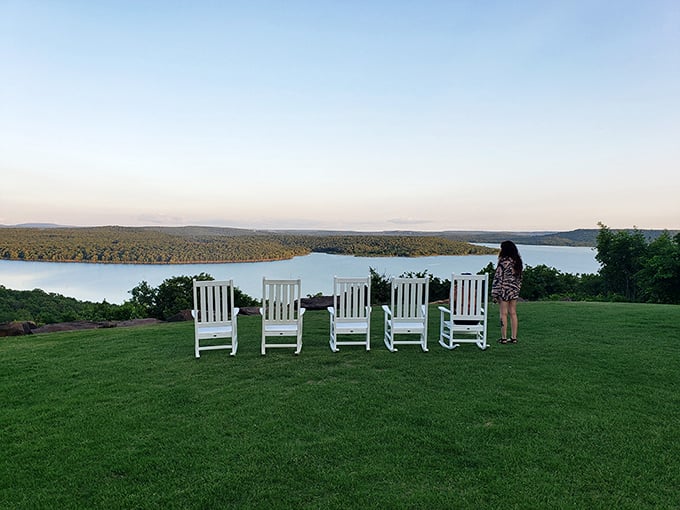 Five empty chairs with the best view in Oklahoma &ndash; nature's version of front-row tickets that make any sunset a standing ovation affair.