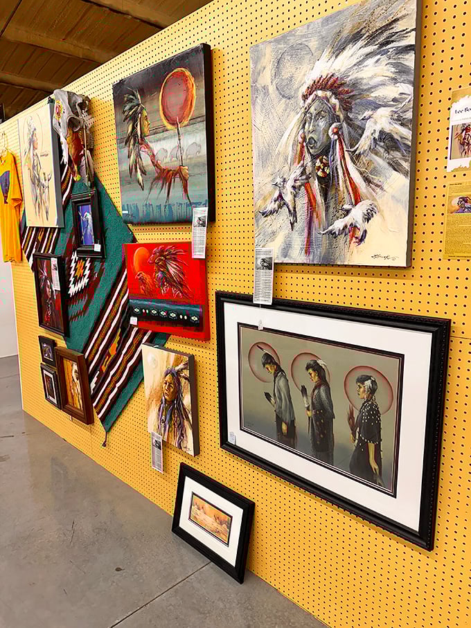 Oklahoma's Native American heritage comes alive through vibrant artwork. These striking portraits and traditional designs celebrate a cultural legacy still thriving today.