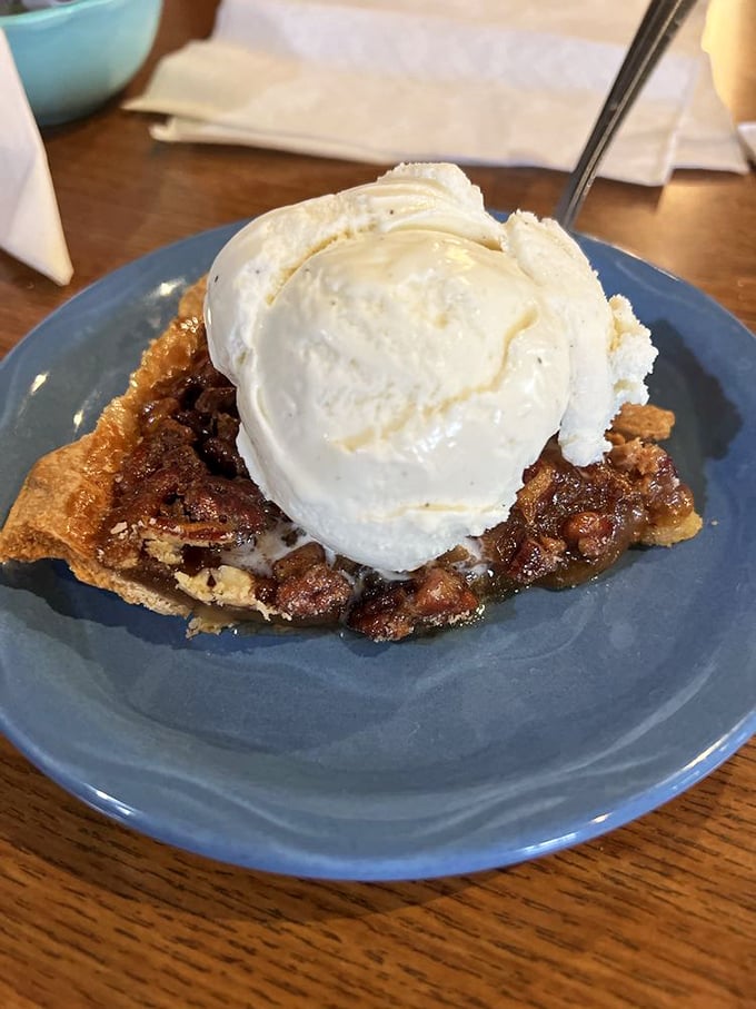 The bourbon pecan pie with ice cream doesn't just satisfy hunger&mdash;it solves problems you didn't know you had. Worth every mile of the drive.