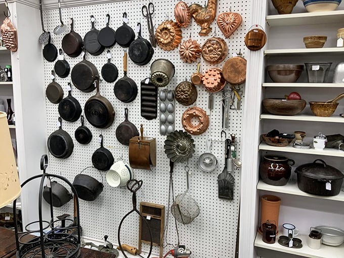 Cast iron paradise! These pans have been seasoning meals and family stories for generations. The patina tells all.