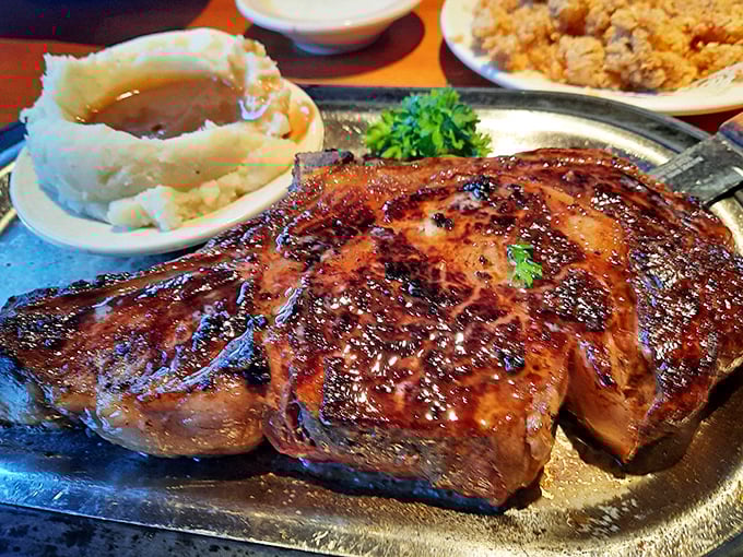 A perfectly seared ribeye that makes vegetarians question their life choices from across the restaurant.