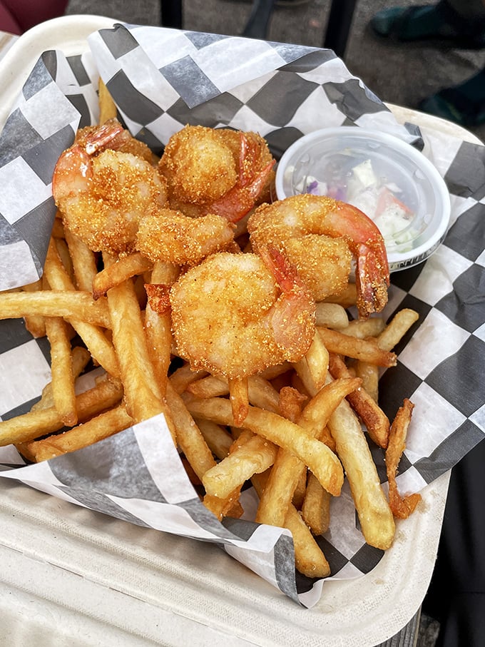 These crispy shrimp are the supermodels of seafood&mdash;perfectly dressed in golden batter and posing atop a runway of hand-cut fries.