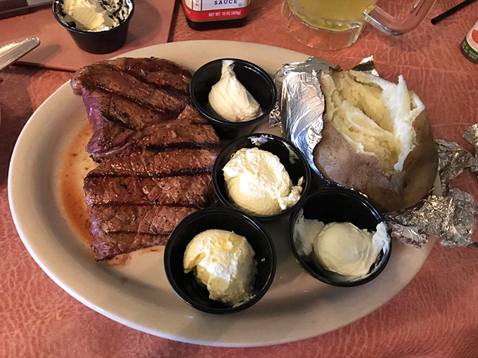 This sirloin doesn't need a fancy introduction&mdash;it speaks fluent delicious. The trio of butter cups standing by suggests this kitchen understands life's priorities.