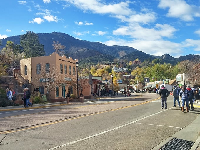 Manitou's adobe-influenced architecture proves that sometimes the tastiest cultural fusions aren't found on a menu but on a streetscape.