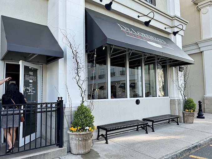De Lorenzo's elegant fa&ccedil;ade suggests "business lunch," but the tomato pies inside scream "life-changing food experience worth the drive."