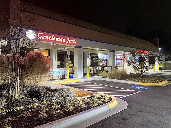 Gentleman Jim's proves the best nightlights are pizza-shaped. Their no-frills exterior hides comfort food that feels like a warm hug.