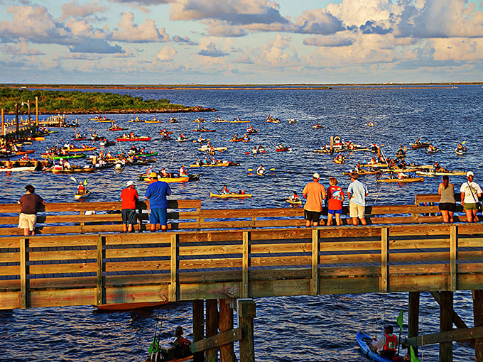 Grand Isle's fishing pier draws hopeful anglers and dreamers alike, all casting their lines into the promise of the Gulf.