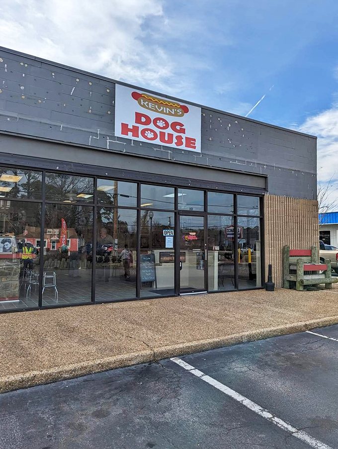 Kevin's Dog House looks like it was designed by someone who takes hot dogs very seriously&mdash;and that's exactly what you want!