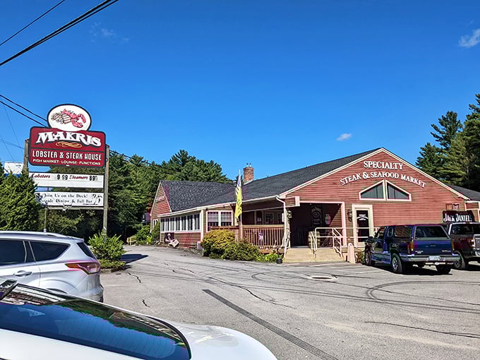 Makris stands proudly with its "Lobster & Steak House" sign &ndash; no fancy frills needed when the food speaks volumes.