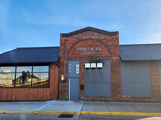North 40 Chophouse's elegant brick archway feels like a portal to flavor town. Architectural beauty that hints at culinary treasures within.
