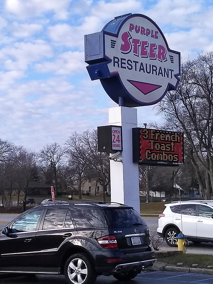 Purple Steer: That iconic sign has been guiding hungry travelers to lemon rice soup nirvana for generations of Hoosiers.