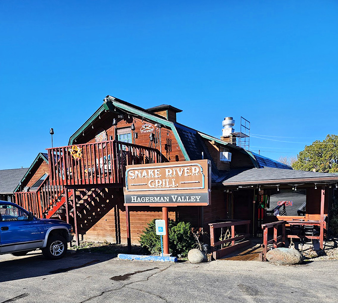 The Snake River Grill's rustic barn charm feels like Idaho's heart and soul – with steaks that taste like they were blessed by beef angels.