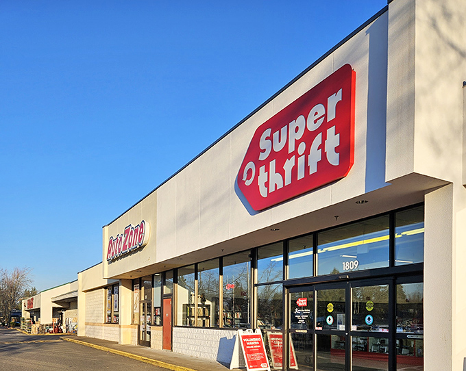 SuperThrift sits quietly between an AutoZone and everyday life, hiding bargains that would make your grandmother proud.