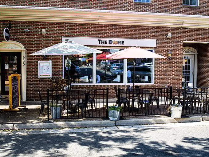 The Bone's daytime charm comes with a side of "get ready for greatness." That little outdoor seating area has witnessed countless barbecue epiphanies.