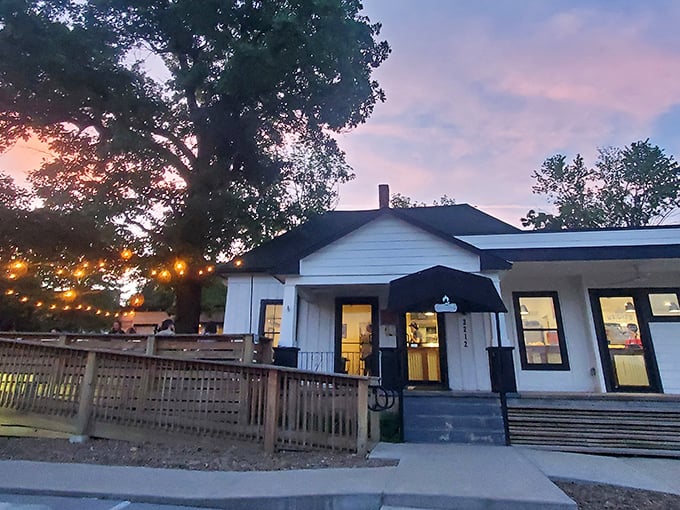 Wright's Barbecue: "Twilight transforms this house-turned-smokehouse into barbecue magic. String lights and smoke signals call meat lovers home."
