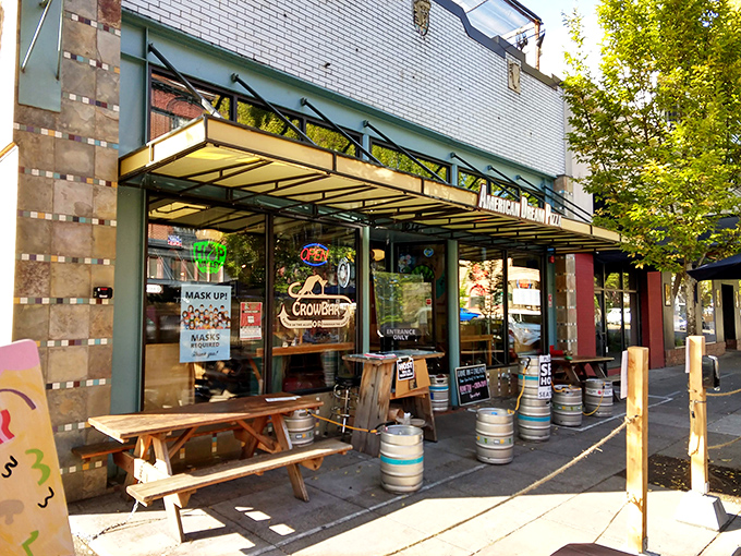 Behind that simple storefront lies Corvallis' favorite rooftop pizza experience &ndash; Oregon's weather never tasted so good.