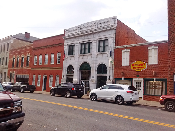 That small-town main street where even the stop signs seem to suggest "slow down and enjoy the view."