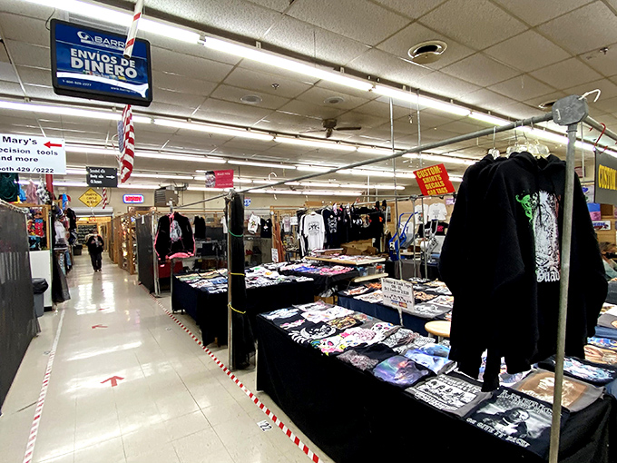 Lattice dividers create a maze of discovery, with each booth offering its own universe of carefully arranged treasures.