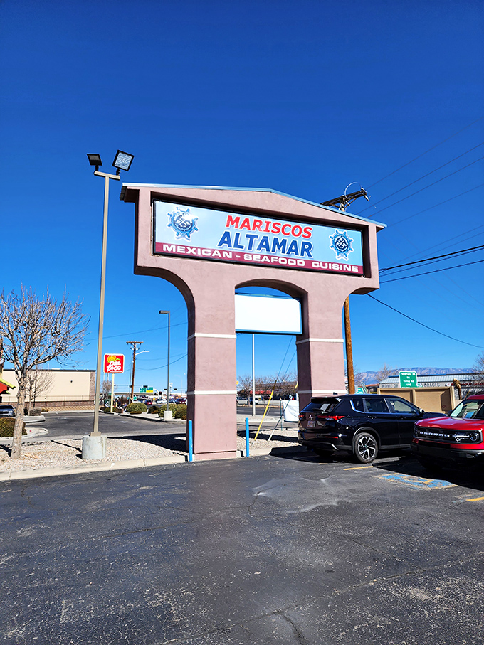 Under that brilliant New Mexico sky, this unassuming building houses seafood treasures that would make Neptune jealous.