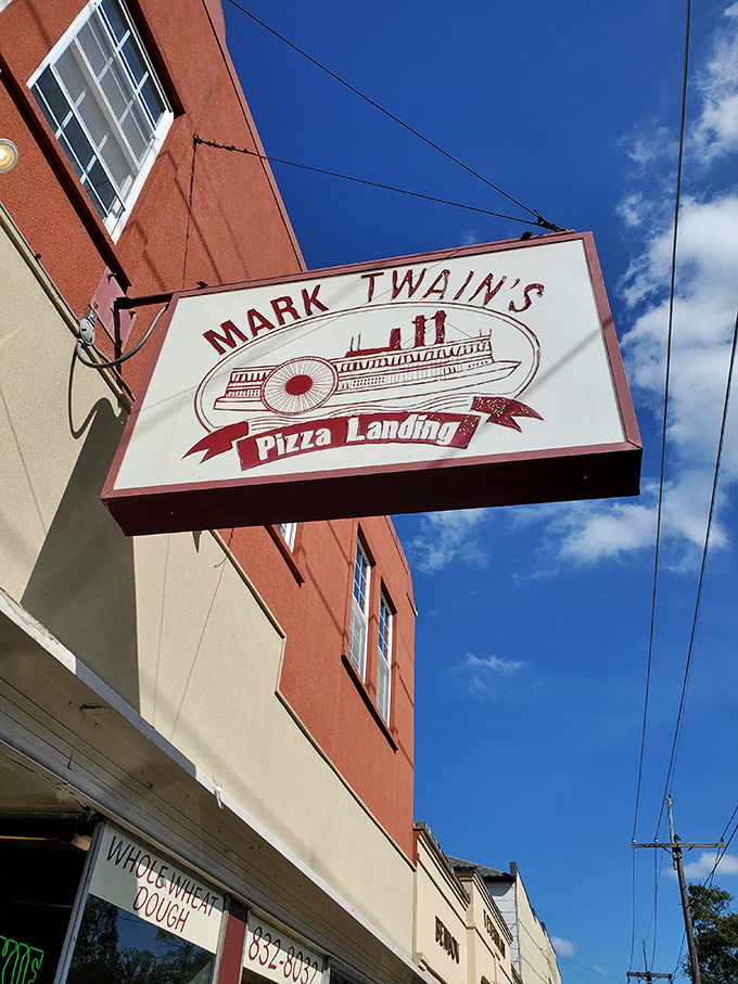 That riverboat sign isn't just charming &ndash; it's navigating hungry patrons toward some of Metairie's finest slices.