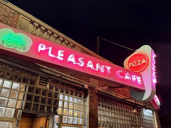 Pleasant Cafe: "Those glass blocks have witnessed decades of first dates, family celebrations, and the sincere gasps of perfect-pizza revelation."