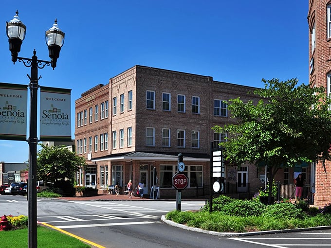 Small-town charm meets cinematic fame – Senoia's buildings stand like actors waiting for their close-up in Georgia's spotlight.