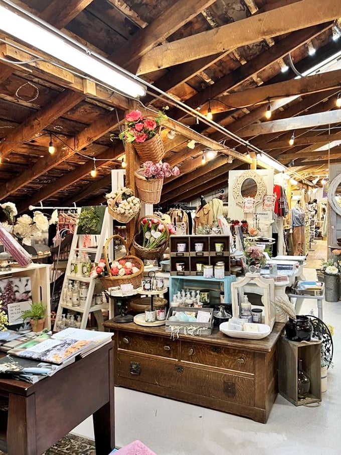 Look up! The second floor reveals itself like the attic of your coolest relative&mdash;the one who never threw anything away.