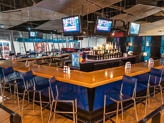 The only bar in Illinois where "one for the road" means another lap around the track, not another drink.