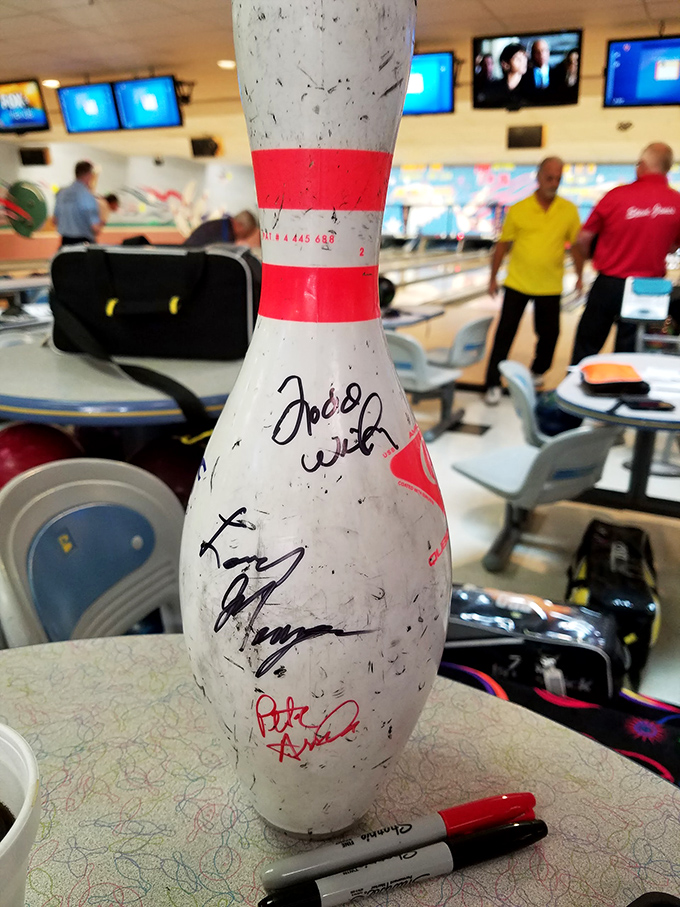 Every scuff and signature on this bowling pin tells a story&mdash;perhaps from that magical night when someone finally conquered the impossible 7-10 split.