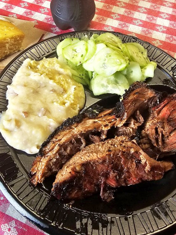 Cornbread that crumbles just right, mac and cheese that hugs your soul, and brisket that makes you question all other food choices.