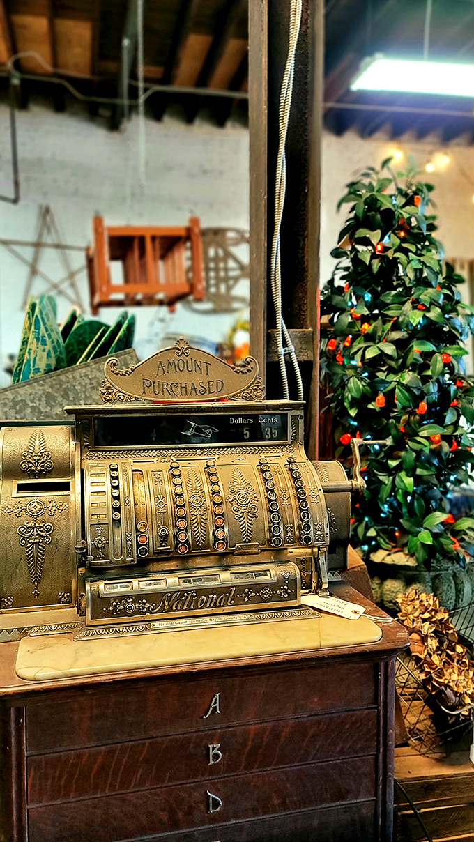 This antique National cash register isn't just counting dollars&mdash;it's telling stories of transactions from an era when shopping was an event.