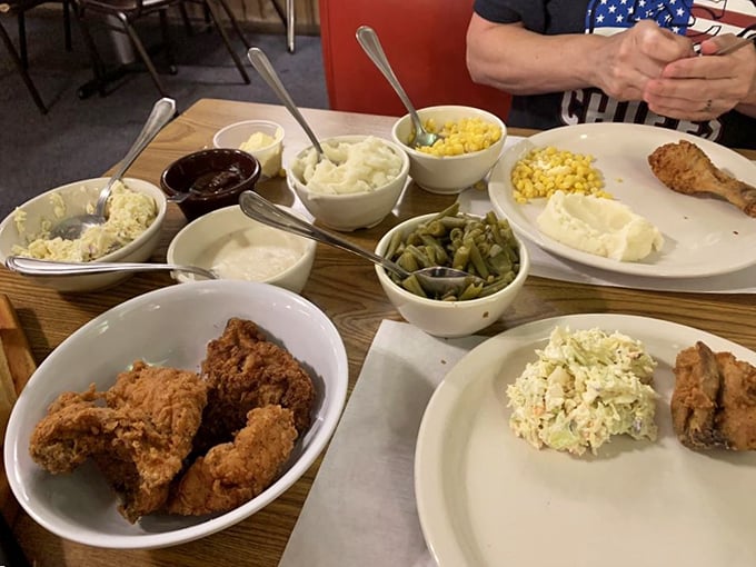 A plate that answers the eternal question: "What would heaven look like if it came with sides and was served in Rogers, Arkansas?"