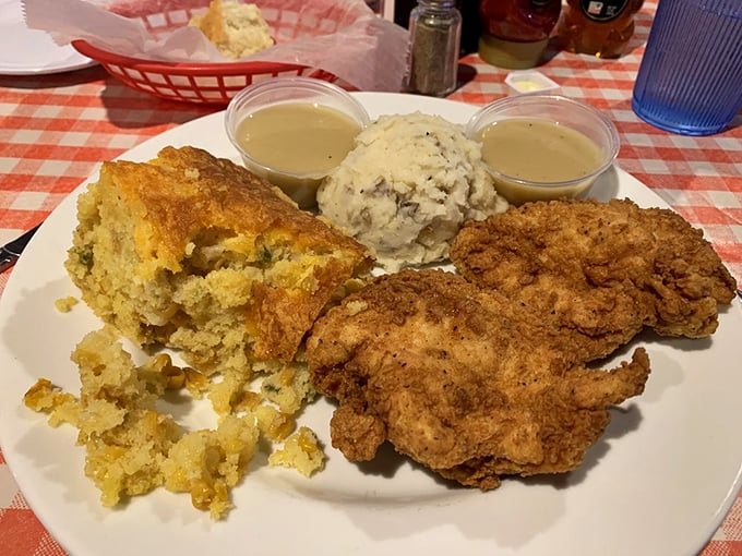 This isn't just fried chicken&mdash;it's an edible time machine to when recipes were passed down, not mass-produced. The cornbread alongside isn't playing second fiddle to anyone.