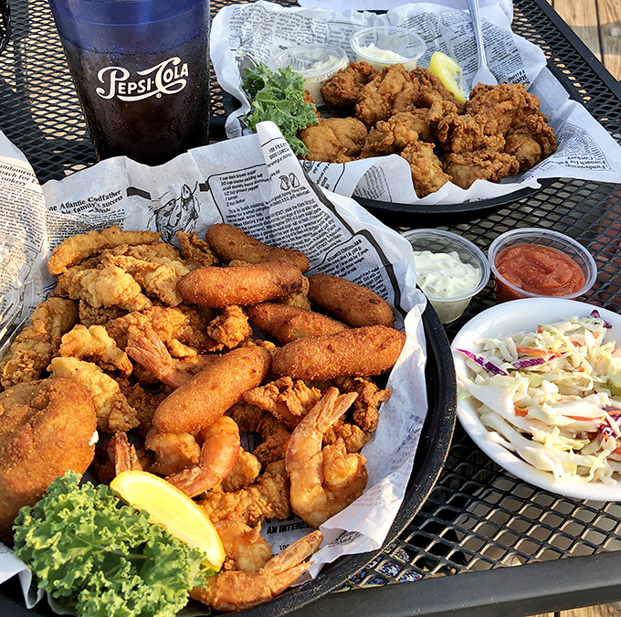Seafood nirvana on a plate. This platter doesn't just feed your hunger&mdash;it feeds your soul with crispy, briny delights.