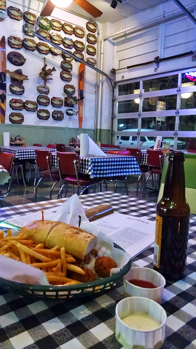 Newspaper reading optional, sandwich appreciation mandatory. Nothing pairs with a cold one quite like Flying Fish's legendary grouper creation.