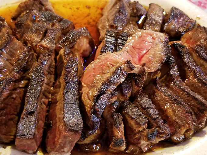 Behold the interior of a properly cooked steak&mdash;the kind that makes conversation stop and eyes close in quiet appreciation.