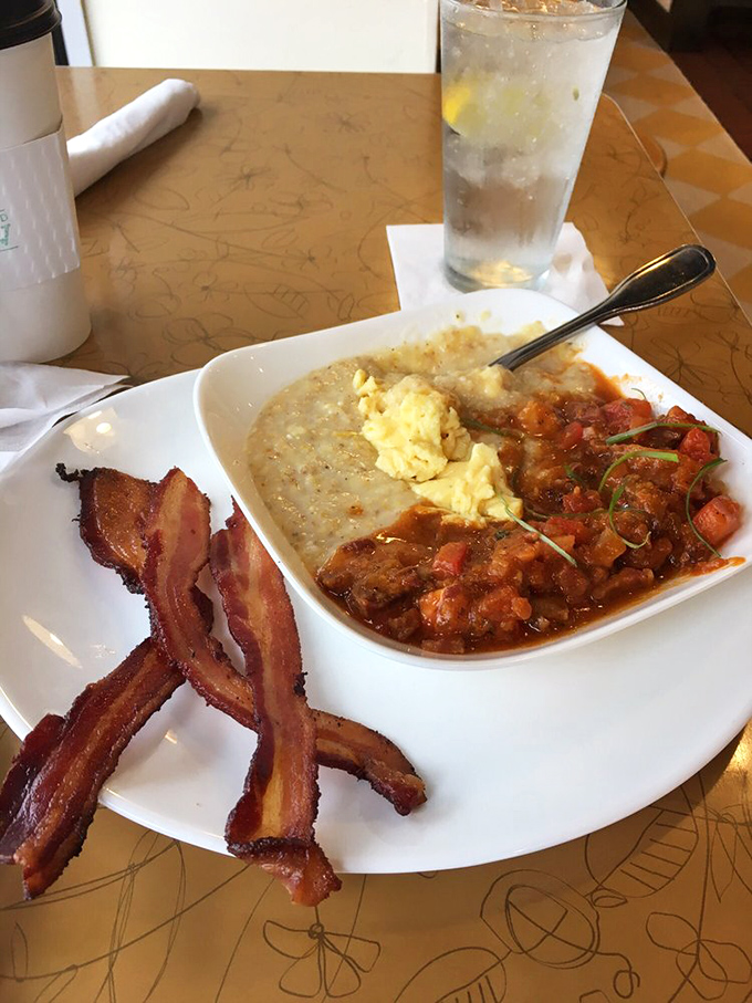 Bacon and shrimp: proof that the best relationships are the unexpected ones. This plate has more flavor chemistry than most Hollywood rom-coms.