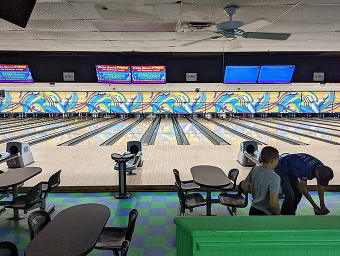 Families find their rhythm at Professor Bowl, where even first-timers can experience the joy of knocking down pins with a little help from the pros.