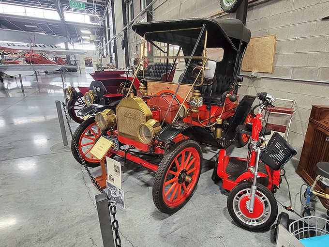 This 1909 Brush Runabout reminds us when "horsepower" was a literal comparison. Imagine road-tripping in this little red marvel! 
